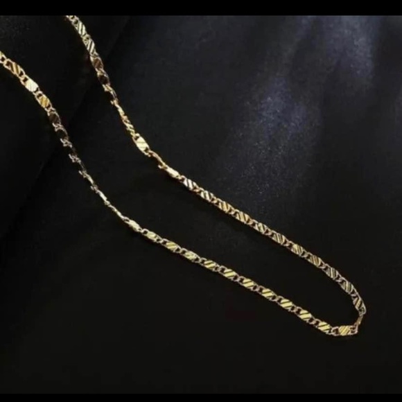 Jewelry | New Genuine 18k Gold Plated 22mm 22 Inch Flat Necklace Chain ...